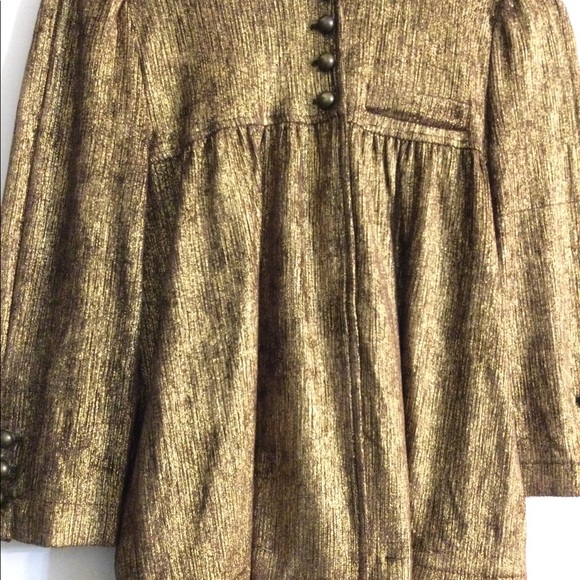 LaRok | Sweaters | Larok Metalic Gold Cardigan Sweater 34 Sleeve L ...